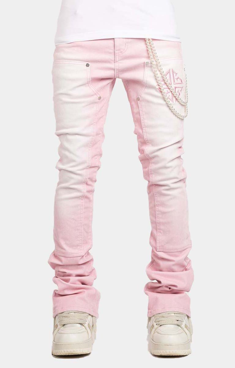 Guapi Velvet Pink Carpenter Stacked Denim